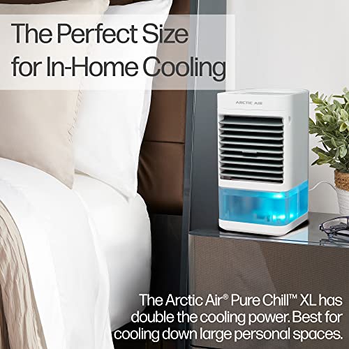 Arctic Air Pure Chill XL Evaporative Air Cooler - Powerful 4-Speed, Quiet, Lightweight Oscillating Portable Cooling Tower - Hydro-Chill Technology For Bedroom, Office, Living Room & More