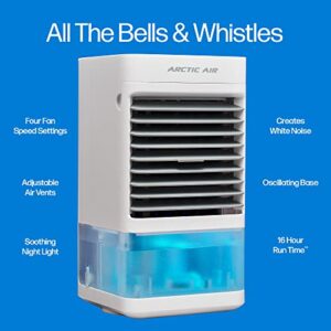 Arctic Air Pure Chill XL Evaporative Air Cooler - Powerful 4-Speed, Quiet, Lightweight Oscillating Portable Cooling Tower - Hydro-Chill Technology For Bedroom, Office, Living Room & More