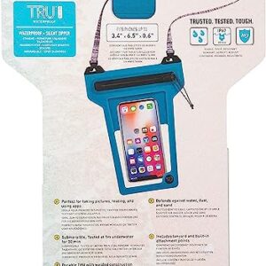 Nite Ize Runoff Waterproof Phone Pouch with Lanyard and TRU Zipper, IP67 Universal Waterproof Case for iPhone 11/11 Pro Max/Xs Max/XR/X/8/8P Galaxy, Blue