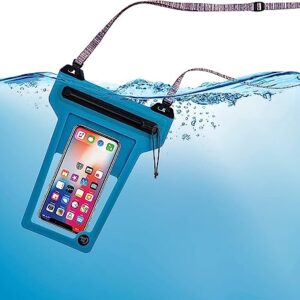 Nite Ize Runoff Waterproof Phone Pouch with Lanyard and TRU Zipper, IP67 Universal Waterproof Case for iPhone 11/11 Pro Max/Xs Max/XR/X/8/8P Galaxy, Blue