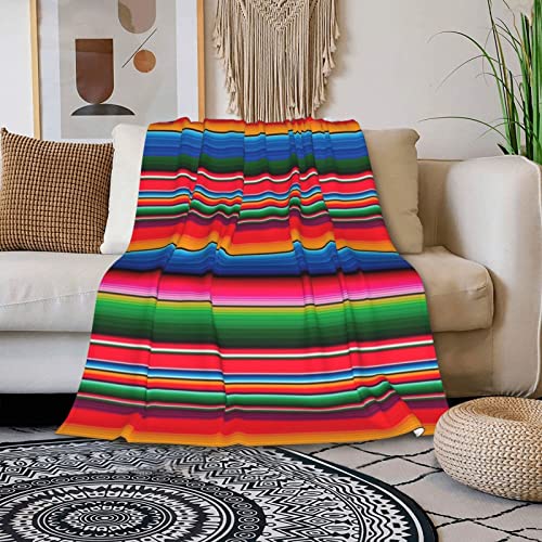 Mexican Serape Designs Blanket Soft Printed Comfortable Throw Air Conditioner Blanket for Living Room 60"x50"