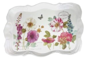 14.7x9.7 medium melamine serving tray for eating melamine serving platter plastic serving tray with handles floral resin breakfast tray for veggie cupcakes outdoor medium serving tray with prints