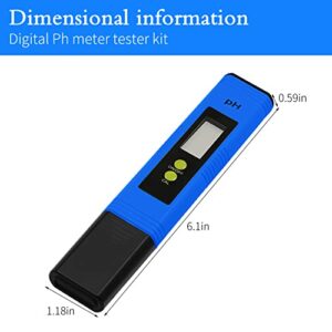 COMUSTER PENPH pH Pen,Digital Water Meter,pH Meter for Hydroponics Digital pH Test Pen 0.01 High Accuracy Pocket Size with 0-14 PH Measurement Range for Home Drinking,Swimming Pools and Aquariums,Blue