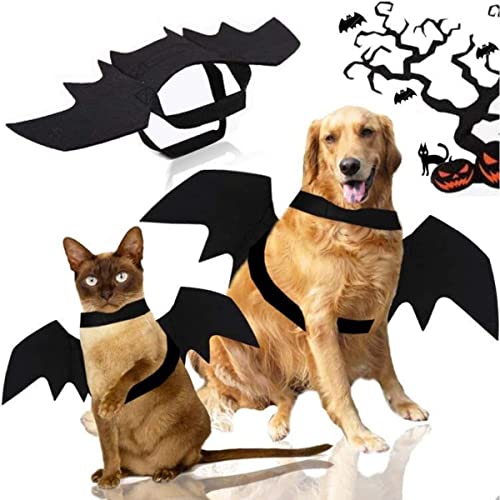 Brocarp Dog Bat Costume, Halloween Pet Costumes Dog Bat Wings, Cosplay Cat Dog Costume Party Clothes Funny Outfit Cool Apparel for Small Medium Large Dogs Cats (XL)