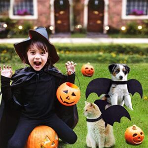 Dog Bat Costume, Halloween Pet Costumes Bat Wings Cosplay Dog Costume Cat Costume with Leash and Pumpkin Bells, Dog Clothes for Small Medium Large Dogs Cats Puppy, Funny Outfit Cool Apparel