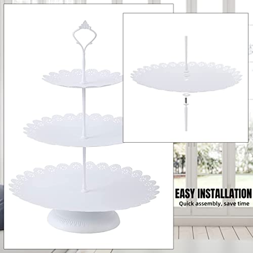 7 Pcs Cake Stands Set,Metal Cupcake Holder Stand Set,Pastry Trays Dessert Towers Plates Display Stand with Crystal Bling Pendants for Baby Shower Wedding Birthday Party Celebration Home Decor