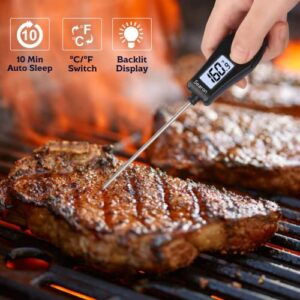 Searon Meat Thermometer Digital - Food Thermometer 3 Seconds Instant Read,Auto-Sleep,Waterproof,Backlight Display for Cooking Kitchen BBQ Grilling Smoker Baking Turkey...