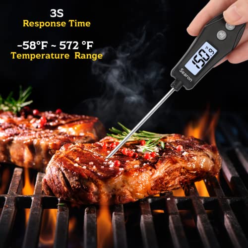 Searon Meat Thermometer Digital - Food Thermometer 3 Seconds Instant Read,Auto-Sleep,Waterproof,Backlight Display for Cooking Kitchen BBQ Grilling Smoker Baking Turkey...