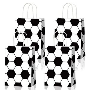 sawowkuya 24pcs soccer ball treat bags,football party favor gift bags party paper,for kids soccer theme games day sports goody bags birthday party decorations supplies