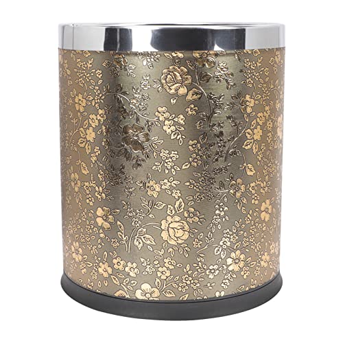 Operitacx European Trash Can Double Layer Wastebasket Decorative Garbage Lidless Waste Paper Basket Container for Bathroom Bedroom Kitchen Home Hotel KTV