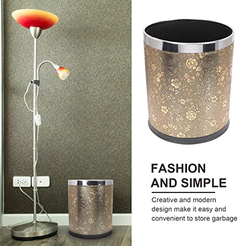 Operitacx European Trash Can Double Layer Wastebasket Decorative Garbage Lidless Waste Paper Basket Container for Bathroom Bedroom Kitchen Home Hotel KTV