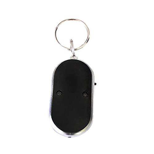 Mllkcao 1PC LED Light Torch Remote Sound Control Lost Key Finder Locator, Keychain Whistle Item Locator Suitable for Seniors Key Locator Device, Black