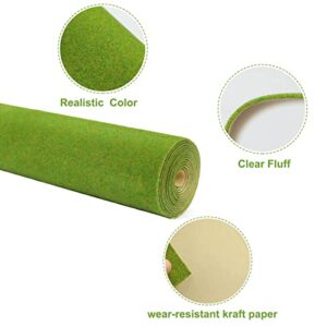 Artificial Model Grass Mat Trains Green White Yellow Snow 40x200cm or 15.7‘’ x 78'' for Decoration Kids Craft Scenery Model DIY (Grass Green)