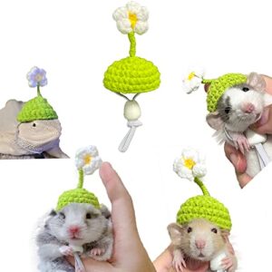 mini crocheted hamster hat flower top hat for small animals like rats hamsters snakes lizards to wear for parties