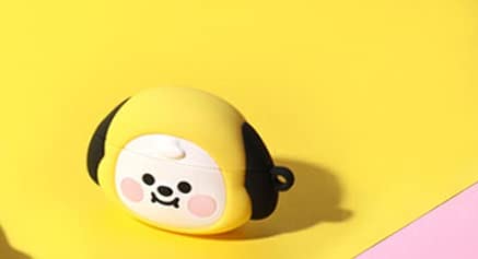 Bangtan Boys_Jimin-Chimmy Official Merchandise_ [PRO] One Chimmy Baby Character Cute Silicone Case Compatible with Airpods Pro + One Chimmy Sticker+Photo Cards Included_Proof Yet to Come Butter