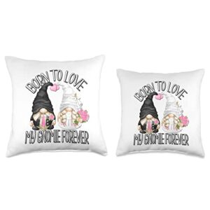 Cute Bride And Groom Gnome Couple Wedding Gifts Groom and Bride Gnomes for Wedding Couple Bachelorette Party Throw Pillow, 16x16, Multicolor