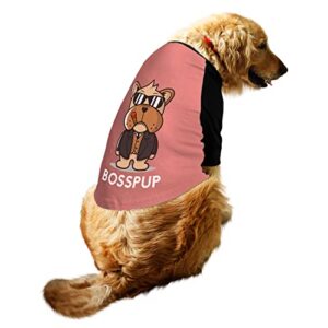 ruse. pet clothes bosspup printed full sleevess round neck raglan dog streetwear t-shirt/tees apparel for dogs.-salmon/black