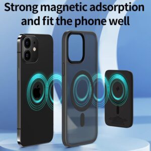 Tigowos Magnetic Case for iPhone11 Case [10FT-Grade Drop Tested & Compatible with MagSafe] Translucent Anti-Fingerprint Anti Shockproof Protective Shell 6.1 Inch, Black