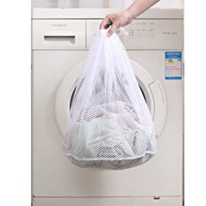 Mesh Laundry Bags with Drawstrin. Travel Laundry Bag. Machine Washable. Clothing Washing Bags for Laundry. Blouse. Bra. Hosiery. Stocking. Underwear. Healthy and harmless. pregnant women and baby clothing can be safely used 19.6*15.7 IN (Coarse-mesh)