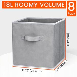 8 Pack 11 inch Fabric Storage Cubes with 3 Pack Sock Underwear Drawer Organizer for Clothing Organization and Storage