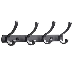 coat hook rack mount hanger hat robe holder clothes organizer, 4 hook