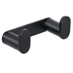 alise double towel hooks bathroom robe clothes hook wall mount utility hook,sus304 stainless steel matte black