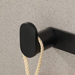 Alise Double Towel Hooks Bathroom Robe Clothes Hook Wall Mount Utility Hook,SUS304 Stainless Steel Matte Black