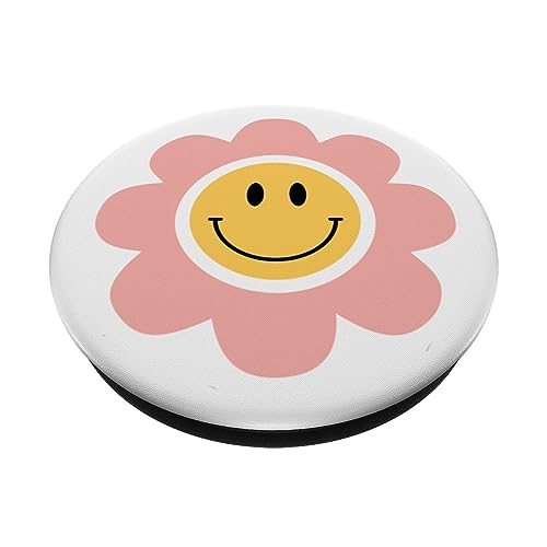 Yellow Smile Face Cute Daisy Groovy 70s PopSockets Standard PopGrip