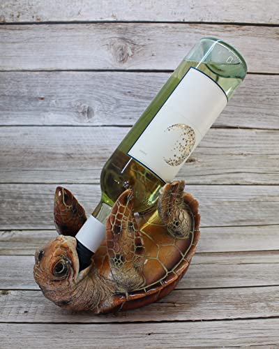 Sea Turtle Bottle Holder Turtle Figurine Natural Color Turtle Wine Bottle Holder