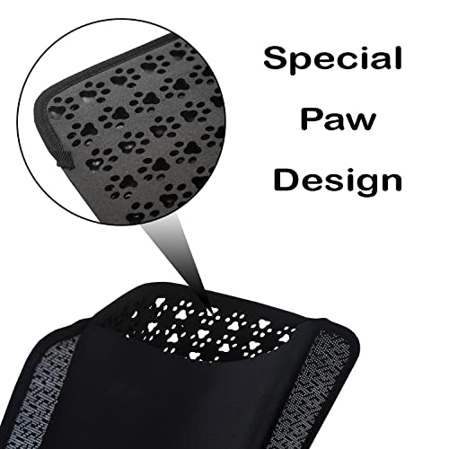 KAYOUBI Cat Litter Mat Litter Trapping Mat, Double-Layer Kitty Paw Design Mat, Waterproof, Easy to Clean, Non-Slip, Scatter Control, Sifting (Black)