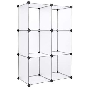 6 storage cube 13.8" x 13.8" cube organizer diy plastic cube storage shelves cabinet cubby shelving bookshelf clothes dresser closet storage playroom cube toy organizer cabinet (6-cube, white)