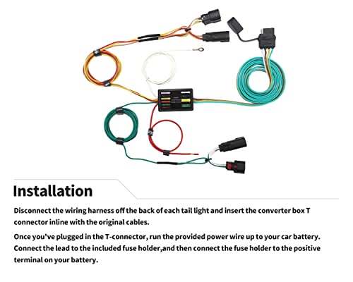 Oyviny Custom 4 Way Flat Trailer Wiring Harness 56120 for Ford Edge 2011-2014, Edge Trailer Hitch Wiring