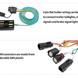 Oyviny Custom 4 Way Flat Trailer Wiring Harness 56120 for Ford Edge 2011-2014, Edge Trailer Hitch Wiring