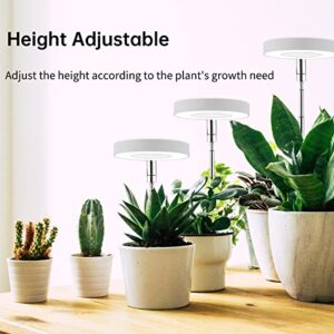 Grow Light, 2pcs Plant Light for Indoor Plants, LED Full Spectrum Plant Growing Light with Red/Blue/Purple & Yellow/White/Warm White, Height Adjustable, Auto On/Off Timer 3/9/12h, 10 Dimmable Levels