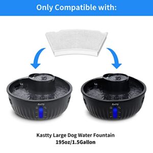 Kastty 6 Pack Replacement Filters for 195oz/6L Spiral Dog Water Fountains, Made of Coconut Shell Activated Carbon and PP Cotton, Food Grade Water Fountain Filters, with 6pcs Mesh Bag