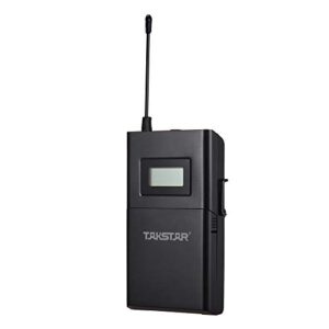 PENCHEN WPM-200R UHF Wireless Audio System Receiver LCD Display 6 Selectable Channels 50m Transmission Distance with in-Ear Headphones