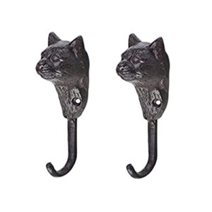 kassbest retro creative wall hooks cat head shape cast iron coat hooks coat hooks hat hooks coat hooks wall mounted door hooks decor hooks 2 pack