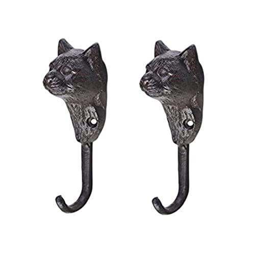 Kassbest Retro Creative Wall Hooks Cat Head Shape Cast Iron Coat Hooks Coat Hooks Hat Hooks Coat Hooks Wall Mounted Door Hooks Decor Hooks 2 Pack