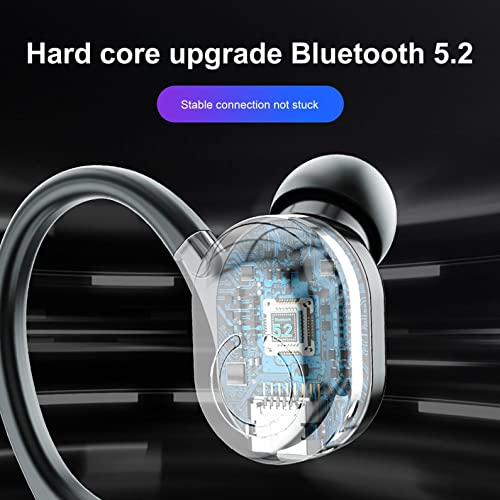 Single Ear Bluetooth Headset Earhook Wireless Bluetooth 5.2 Ultralight Business Headset with Microphone Suitable for Driving Business Office