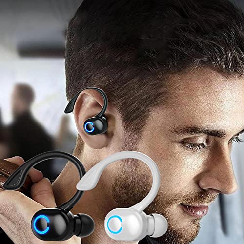 Single Ear Bluetooth Headset Earhook Wireless Bluetooth 5.2 Ultralight Business Headset with Microphone Suitable for Driving Business Office