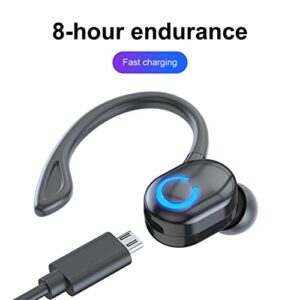 Single Ear Bluetooth Headset Earhook Wireless Bluetooth 5.2 Ultralight Business Headset with Microphone Suitable for Driving Business Office