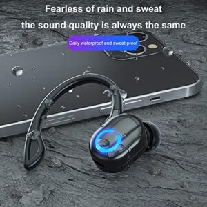 Single Ear Bluetooth Headset Earhook Wireless Bluetooth 5.2 Ultralight Business Headset with Microphone Suitable for Driving Business Office