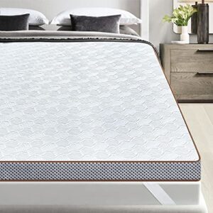 slybear 2 inch memory foam king mattress topper - cooling gel mattress topper for king size bed with removable cover, pressure relief ventilated mattress pad for back shoulder pain