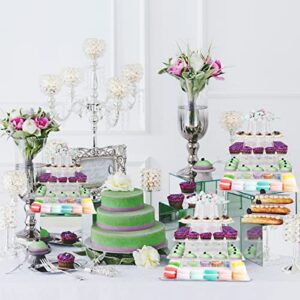 5 Tiers Square Macaron Tower Stand Cake Display Rack Cupcake Stand Desserts Display for Wedding Birthday Party Decor