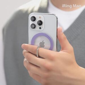 iRing Mag, Magnetic Phone Ring Holder, Kickstand, Grip for MagSafe, Wireless Charging Compatible with iPhone, Galaxy, and Other Smartphones with MagSafe Case (Pale Violet)