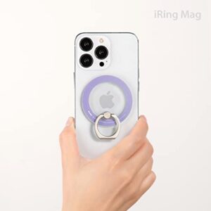 iRing Mag, Magnetic Phone Ring Holder, Kickstand, Grip for MagSafe, Wireless Charging Compatible with iPhone, Galaxy, and Other Smartphones with MagSafe Case (Pale Violet)