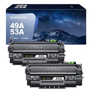 49a black toner cartridge q5949a q7553a 49x 53a black ink replacement for hp 1320 toner cartridge compatible with laserjet 1320 1320n 1320tn p2015 p2015d p2015dn m2727nf 3390 3392 printers (2 black)