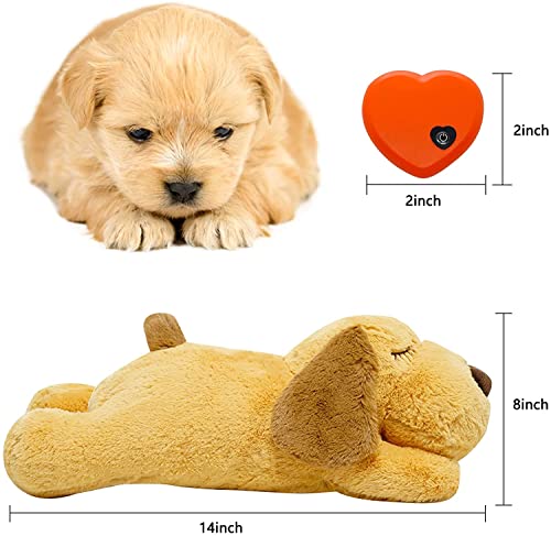 HonourHope Dog Heartbeat Toy for Anxiety Relief, Dog Soft Plush Toy Pet Calming Puppy Behavioral Training Aid Toy Pet Companion Pillow for Puppy Dog Cat Kitty Pets - Dog