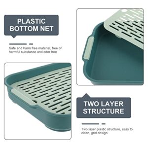 VILLCASE Rabbit Large Litter Box Guinea Pig Training Pan Cage Accessories Toilet Tray for Rats Hamster Ferret （ Green ）