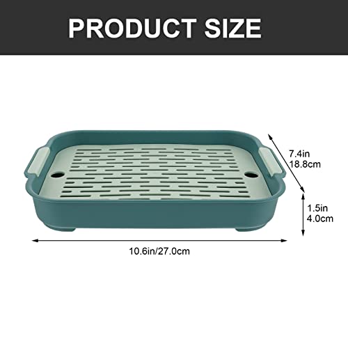 VILLCASE Rabbit Large Litter Box Guinea Pig Training Pan Cage Accessories Toilet Tray for Rats Hamster Ferret （ Green ）